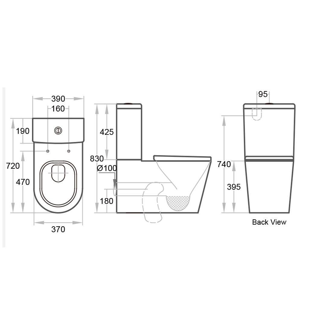 Cube Curved Toilet Suite - Toilets Perth