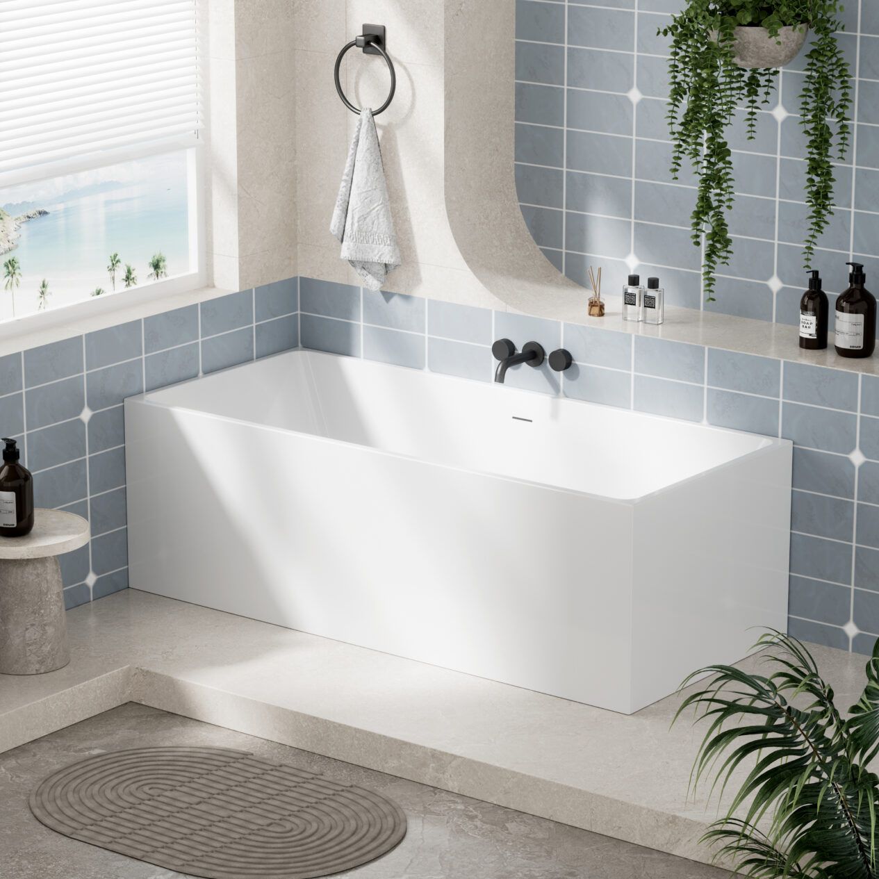 Cube Freestanding Bath 160cm - Corner Baths Perth