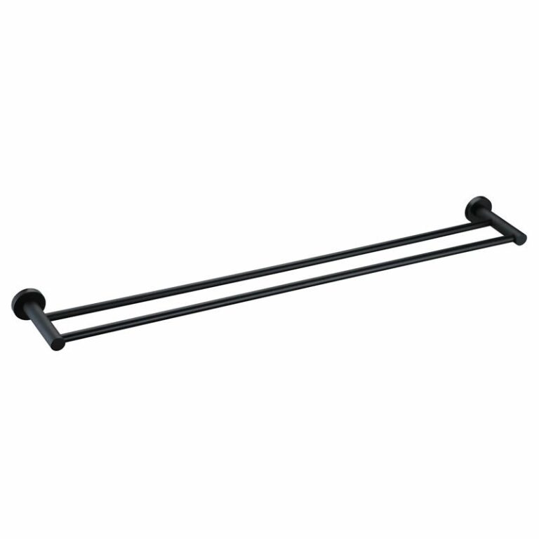 Black Round Double Towel Rail - Towel Rails Perth