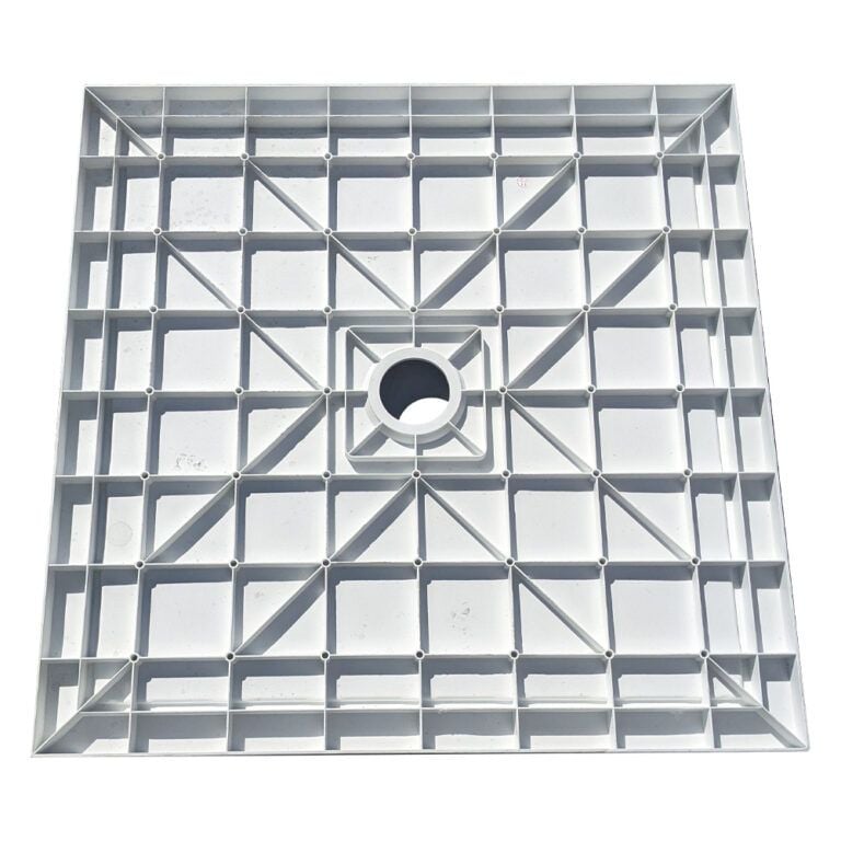 SMC Shower Base 90x90cm Centre Outlet - Alpine Kitchens & Bathrooms